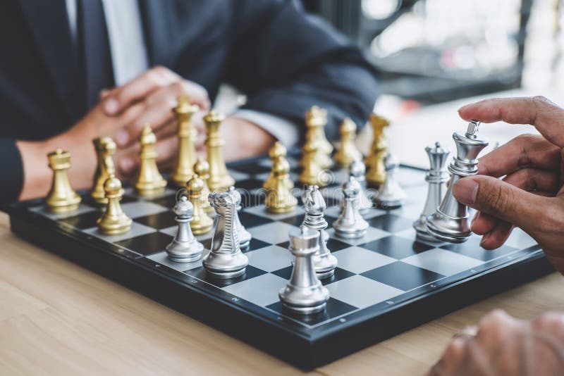 Two Businessman Playing Chess Game To Plan Strategy for Success ...