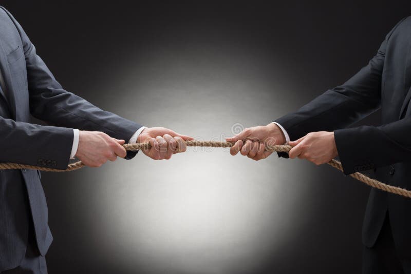 Two Businessman Pulling Rope Stock Image - Image of control, fight ...