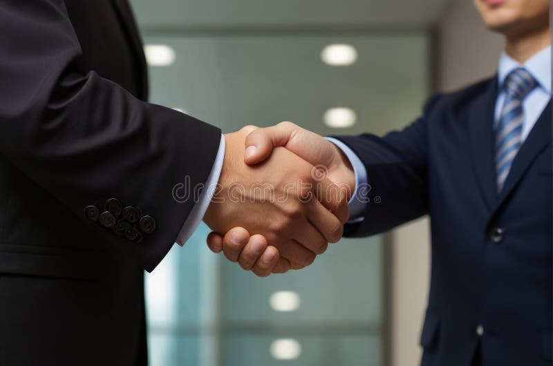 Two Businessman Shake Hand with Partner Stock Photo - Image of ...