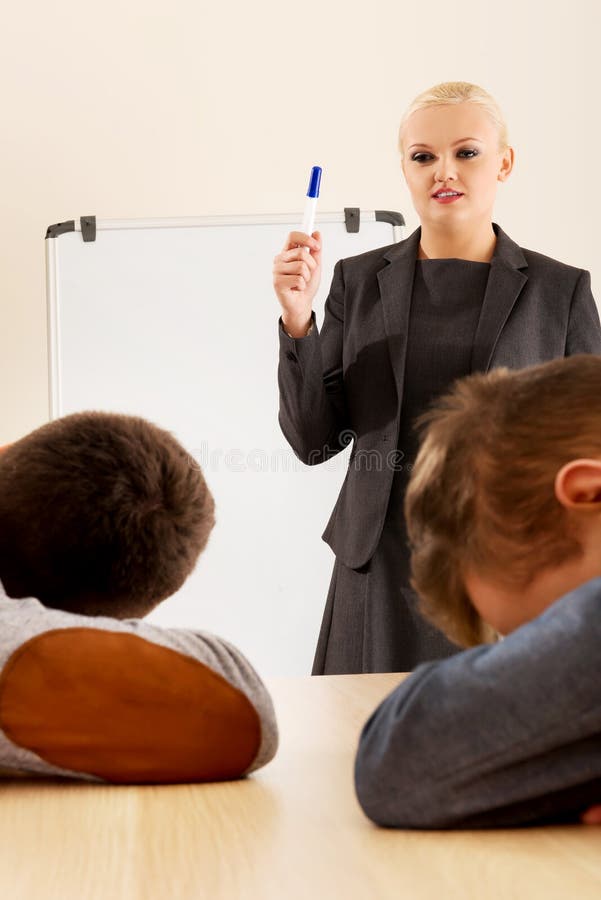 Two Businessman Sleeping on Business Presentation Stock Image - Image ...