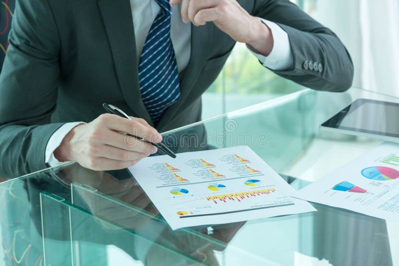 Two Businessman Working with Paper Work Stock Photo - Image of person ...
