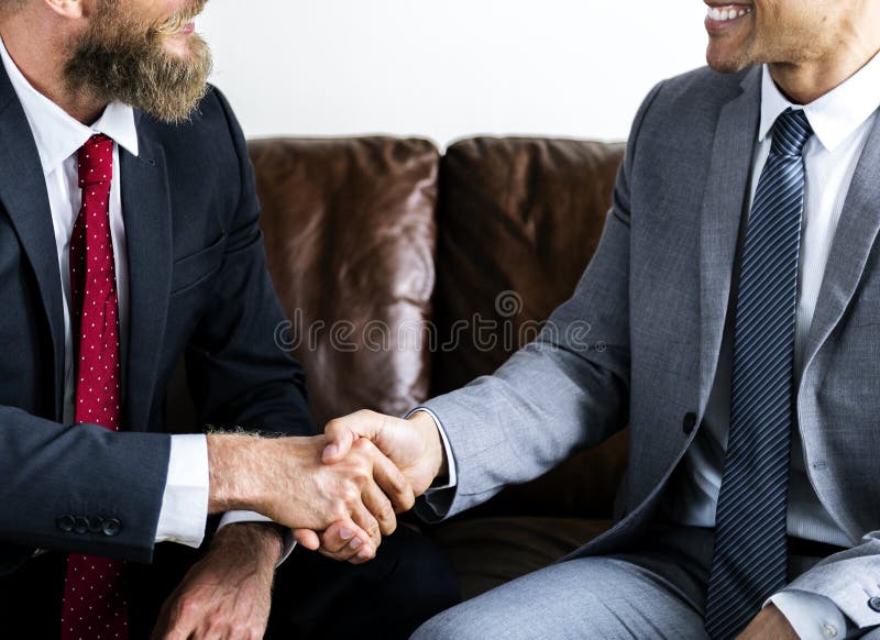 Two Businessmen Agreeing on a Deal Stock Image - Image of joyful ...