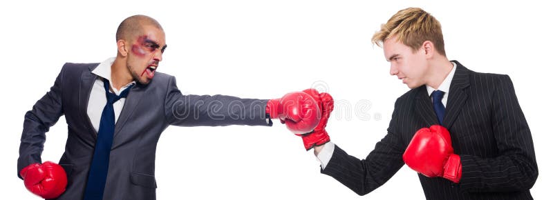 Two Businessmen Boxing Isolated Stock Image - Image of competition ...