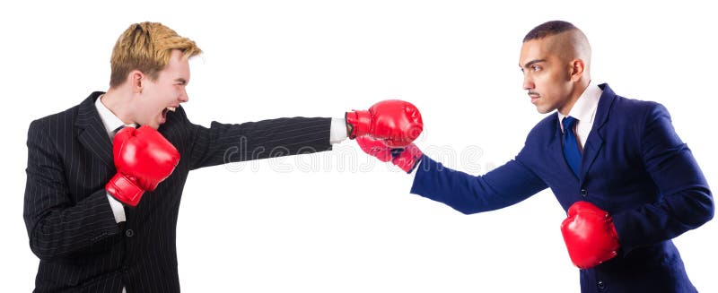 Businessmen and Boxing Challenge Stock Image - Image of expression ...
