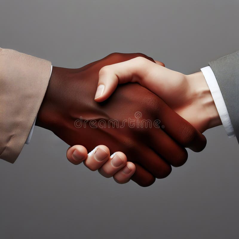Two Businessmen of Different Ethnicities Shake Hands, Signifying Unity ...