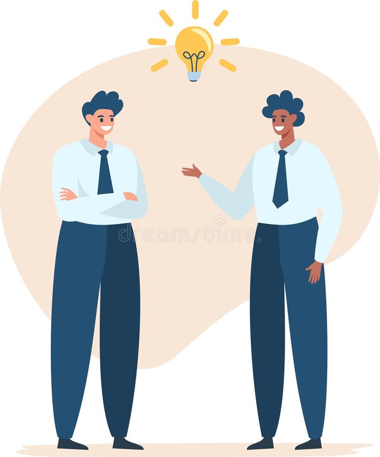 Two Businessmen Discussing a Common Idea Stock Vector - Illustration of ...