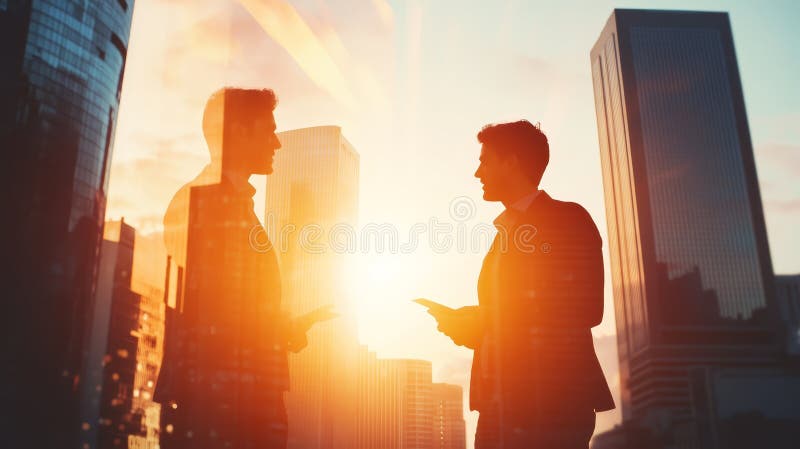 Two Businessmen Discussing in Urban Setting Stock Illustration ... Two Businessmen Discussing in Urban Setting Stock Illustration ...