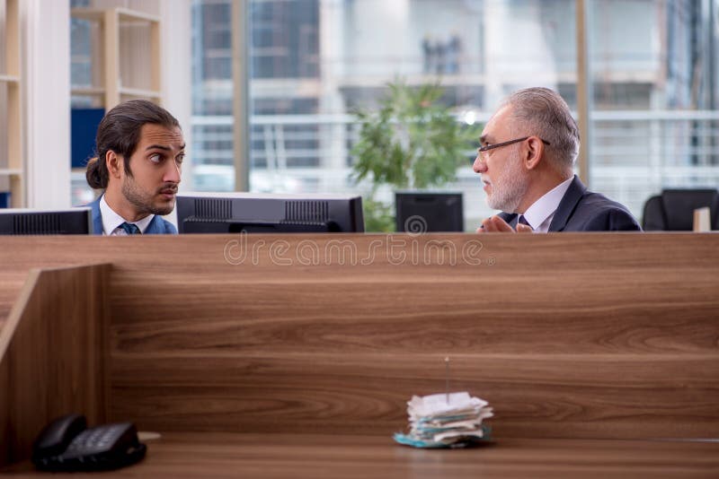 Two Businessmen Employees Working in the Office Stock Image - Image of ...
