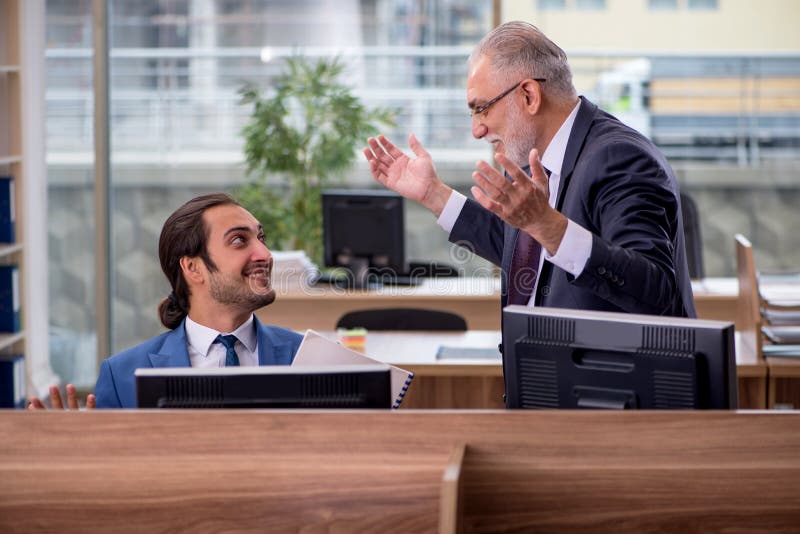 Two Businessmen Employees Working in the Office Stock Image - Image of ...