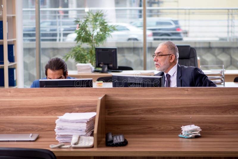 Two Businessmen Employees Working in the Office Stock Image - Image of ...