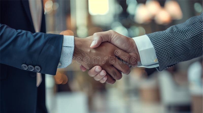 Two Businessmen Handshaking. Deal with a Project. Stock Photo - Image ...