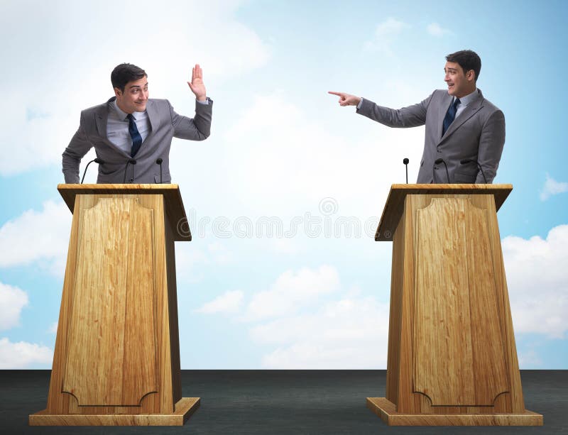 The Two Businessmen Having Heated Discussion at Panel Discussion Stock ...