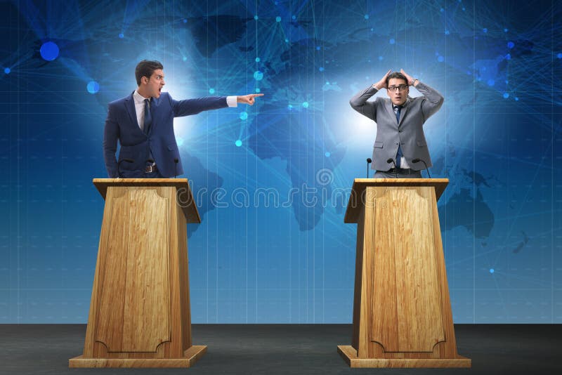 Two Men Having a Heated Discussion Stock Image - Image of crouch ...