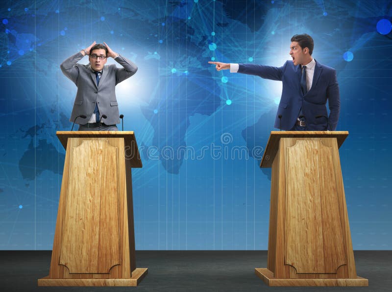 Two Men Having a Heated Discussion Stock Image - Image of crouch ...
