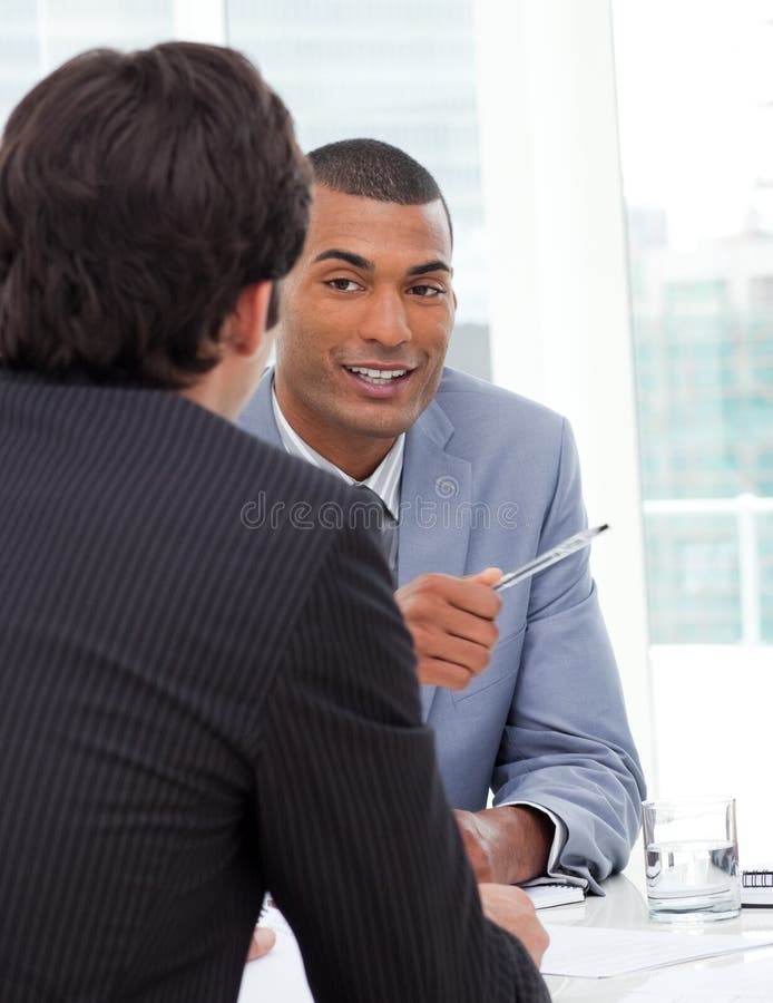 Two Businessmen during a Interview Stock Image - Image of diversity ...