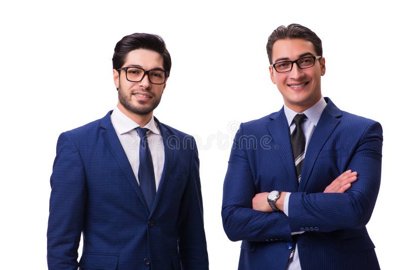 Businessmen Isolated on White. Boss and Employee. Confident Business ...