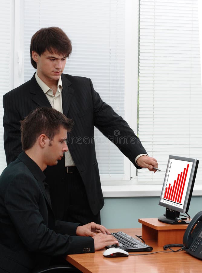 Two Businessmen in an Office Stock Photo - Image of diagram, look: 5735458