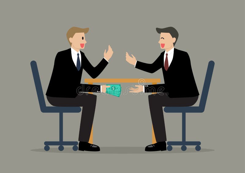 Two Businessmen Passing Money Under the Table Stock Vector ...