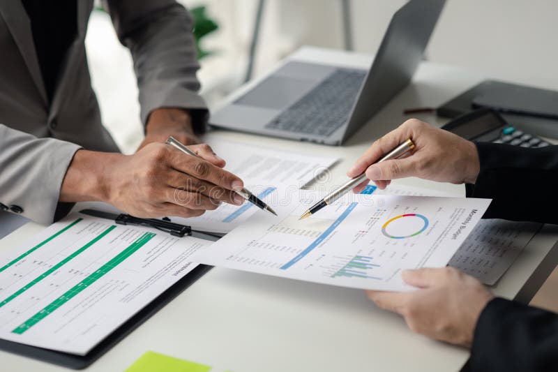 Two Businessmen Pointed To the Material for the Meeting, Working ...