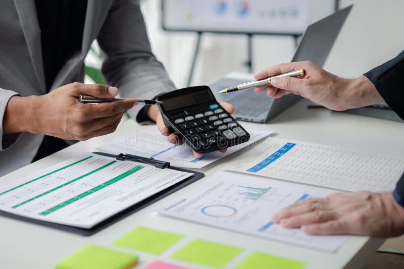 Two Businessmen Pointed To the Material for the Meeting, Working ...