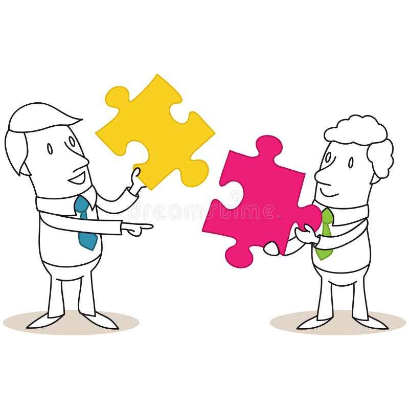 Teamwork puzzle stock vector. Illustration of cartoon - 18434036