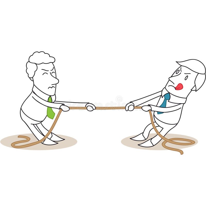 Businessman Pulling on a Rope Stock Vector - Illustration of occupation ...