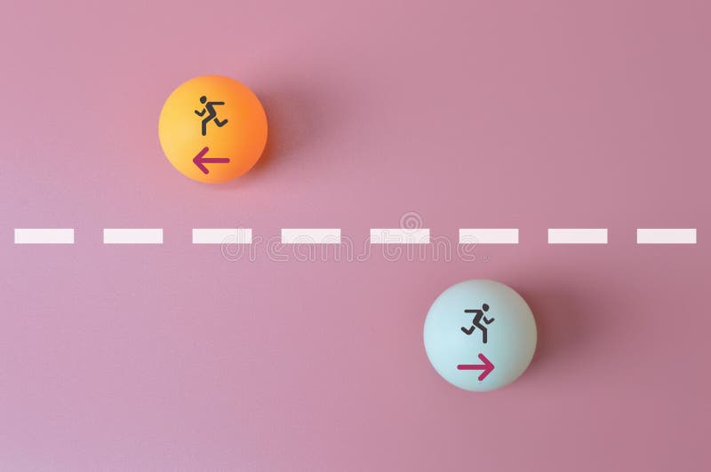 Two Businessmen Run in Different Direction Stock Photo - Image of ...