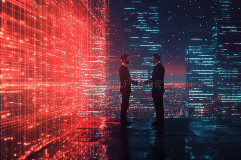 Two Businessmen Shake Hands in Front of a World Map Stock Photo - Image ...