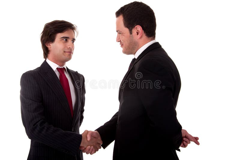 Two Businessmen Shaking Hands Stock Image - Image of finger, liar: 14068125
