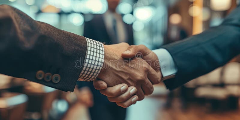 Two Businessmen Shaking Hands in Agreement Stock Illustration ...