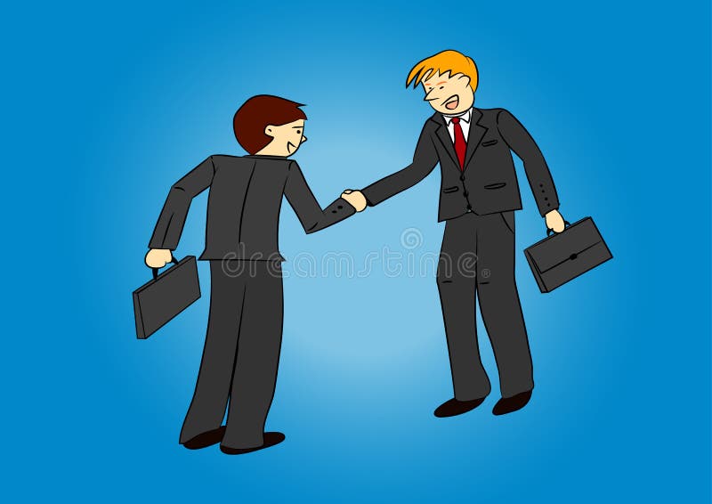 Two Businessmen Shaking Hands Stock Vector - Illustration of contract ...