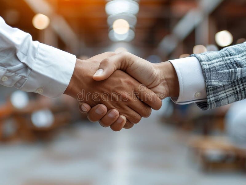 Two Businessmen Shaking Hands in Modern Office Stock Photo - Image of ...