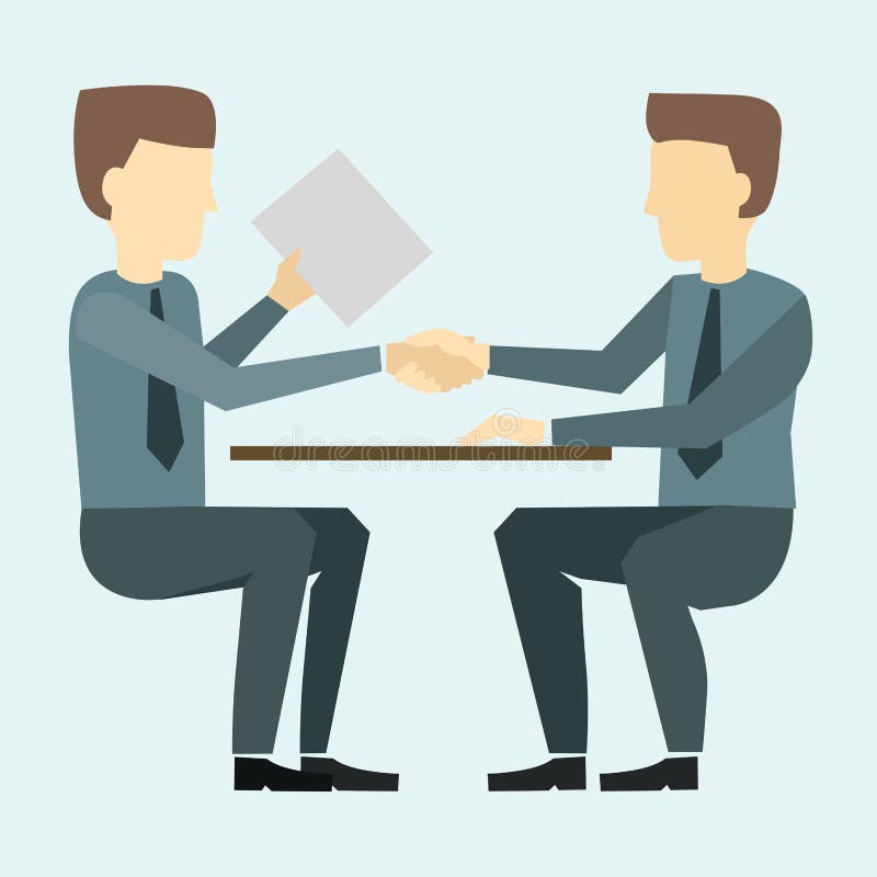 Two Businessmen Shaking Hands and Negotiate Stock Vector - Illustration ...