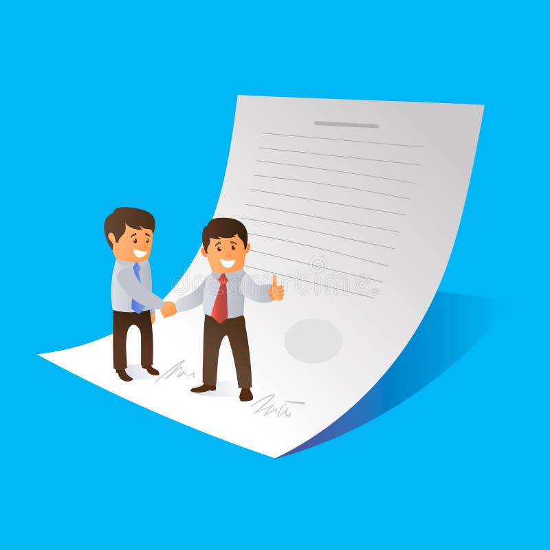 Two Businessmen Signed a Contract. Both are Happy. Vector Illustration ...