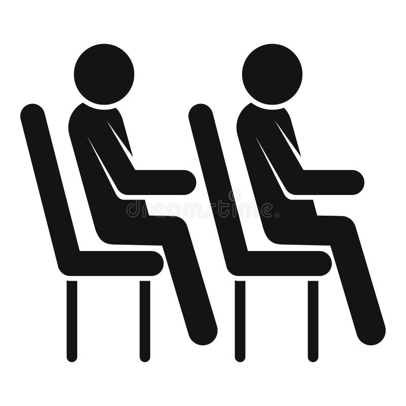 Two Businessmen Sitting in Waiting Room Icon Stock Vector ...