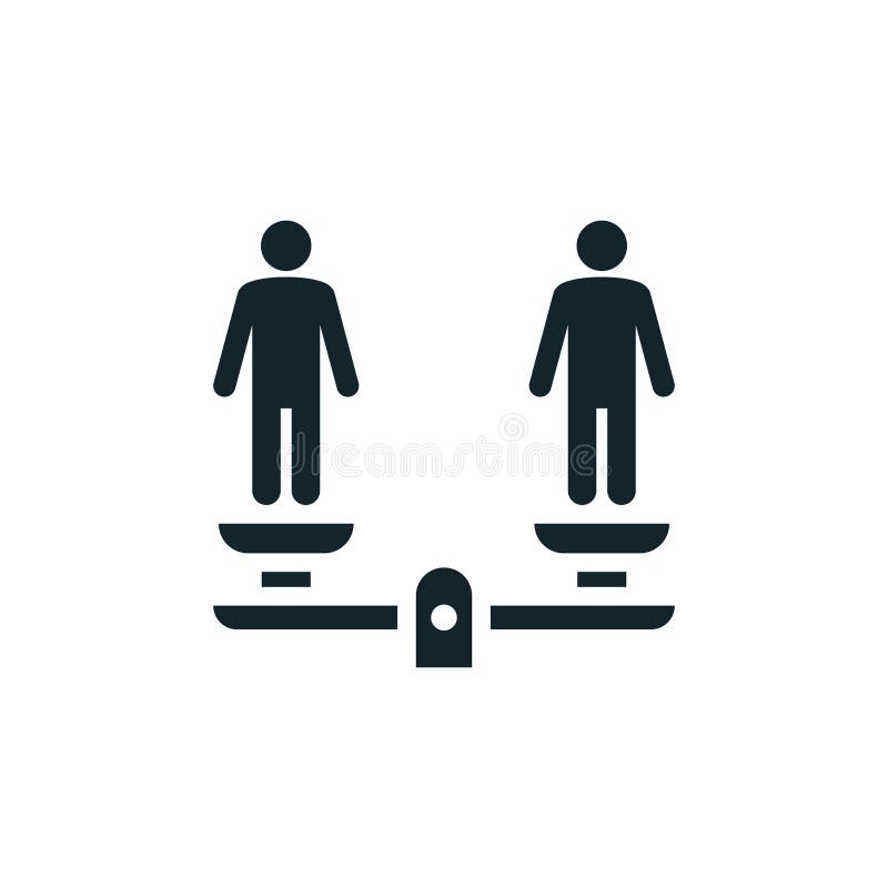Two Businessmen Standing on a Balance Scale Representing Equality Stock ...