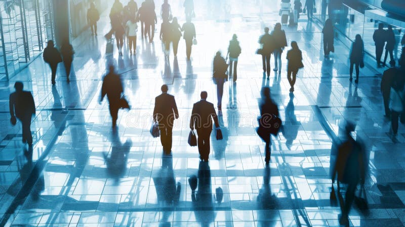 Two Businessmen Walking through a Crowd of People Stock Photo - Image ...