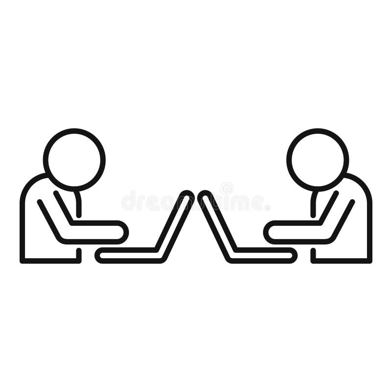 Two Businessmen Working on Laptops Facing Each Other Stock Illustration ...