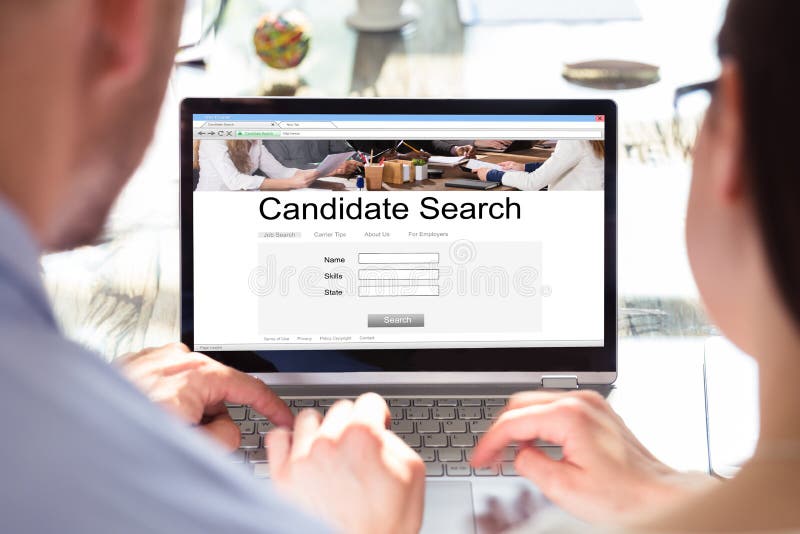 Employers Search for New Professional Staff on Laptop Stock Photo ...