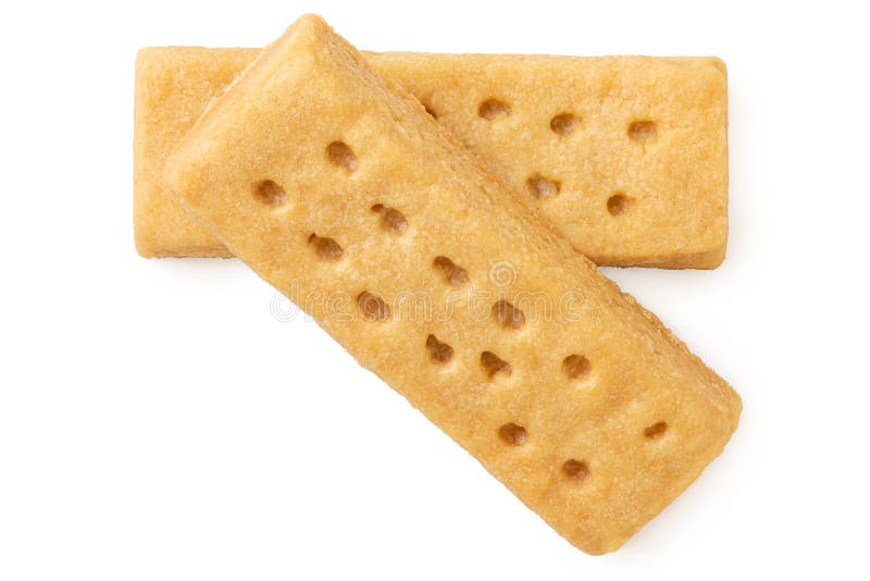 Two Butter Shortbread Finger Biscuits from Above Stock Image - Image of ...