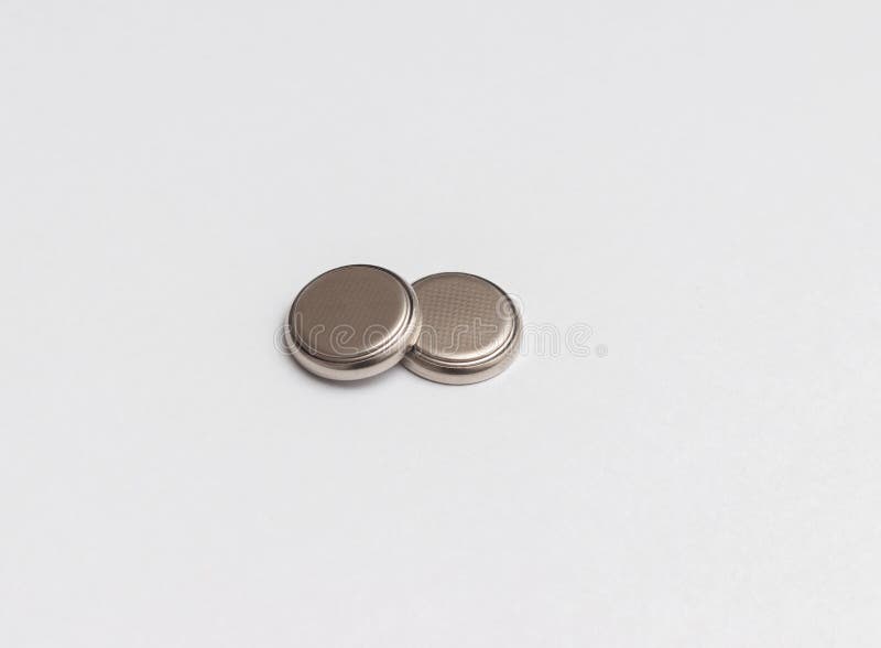 Two Button Cell or Disk Cell Batteries Isolated on White Background ...