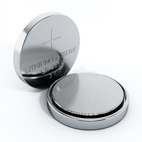 Two Button Cells. 3D Illustration Stock Illustration - Illustration of ...