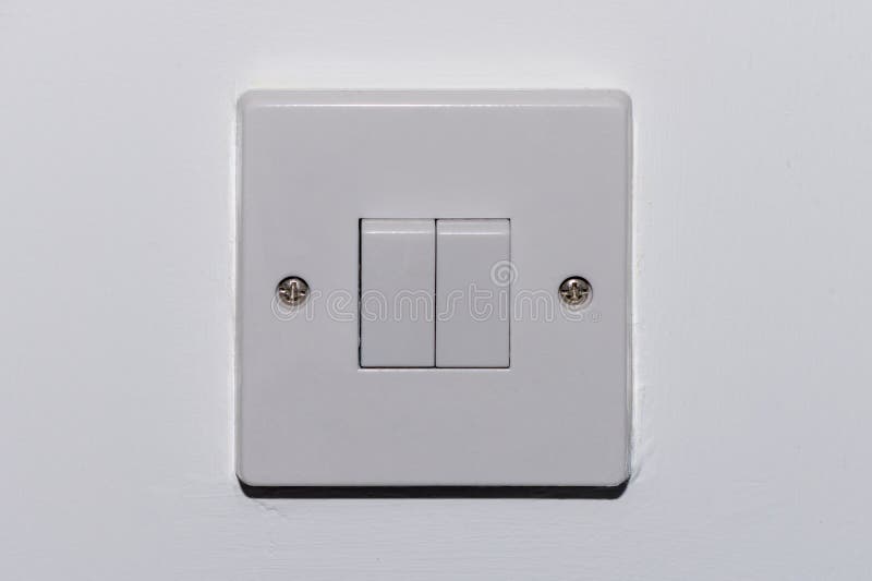 Two Button Switch on a White Wall 2 Stock Photo - Image of white ...