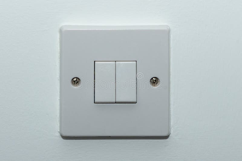 Two Button Switch on a White Wall 1 Stock Image - Image of electrical ...