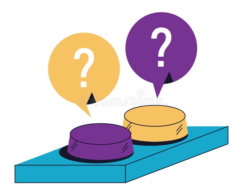 Two Buttons Difficult Choice Stock Vector - Illustration of difficulty ...