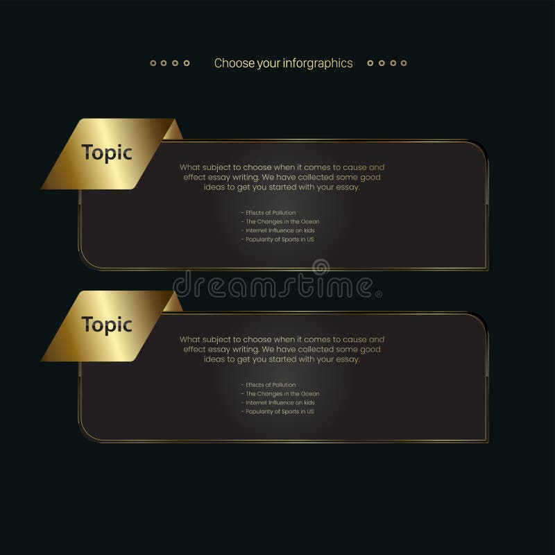 TWO Buttons of Premuim Infographic Vector Template with Gold Element ...