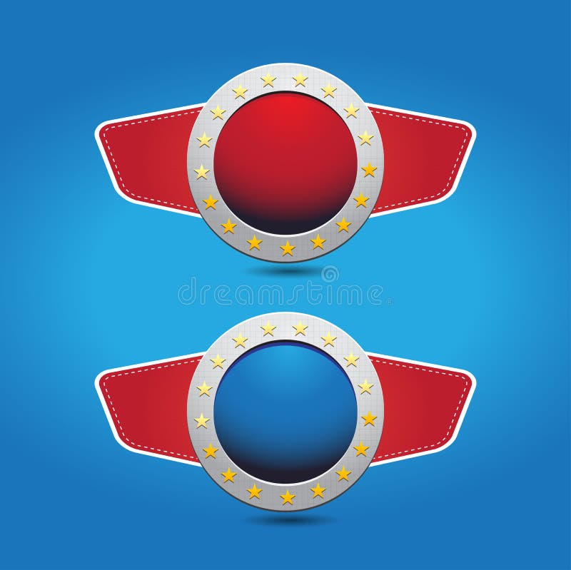 Two buttons with wings stock vector. Illustration of vector - 24827052