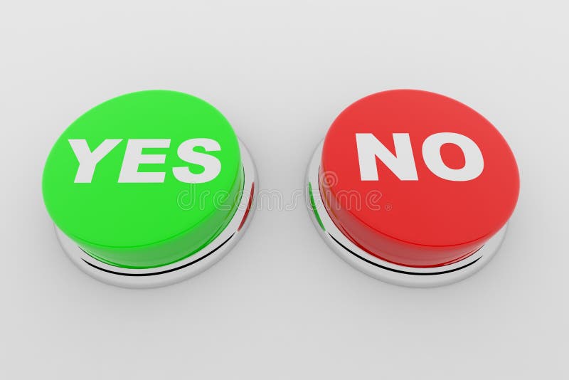 Two buttons. YES and NO. stock illustration. Illustration of white ...