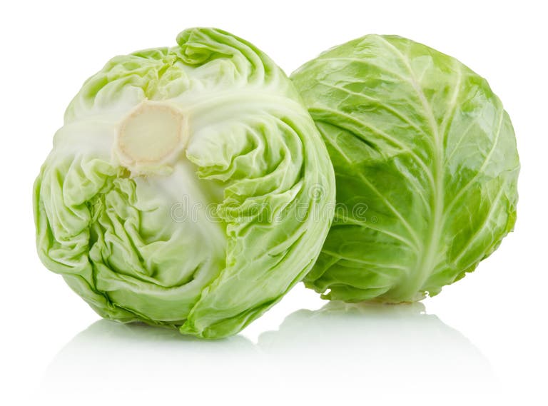 Two Cabbage Vegetable Isolated on White Background Stock Photo - Image ...