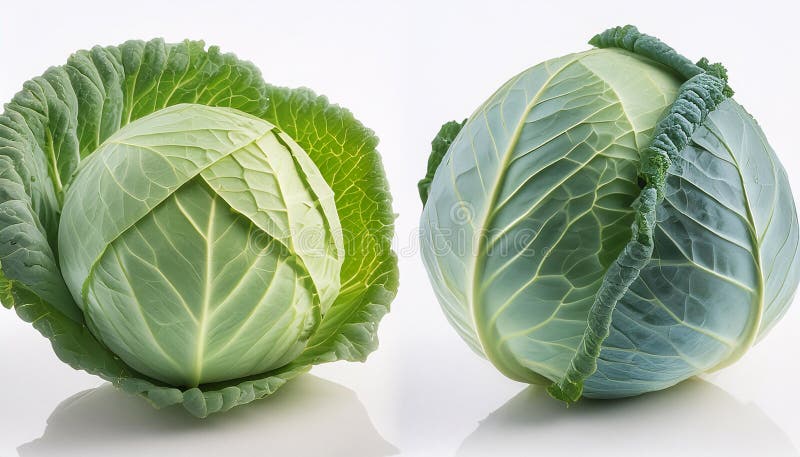 Two Cabbages Side by Side, Showcasing Different Shades of Green and ...